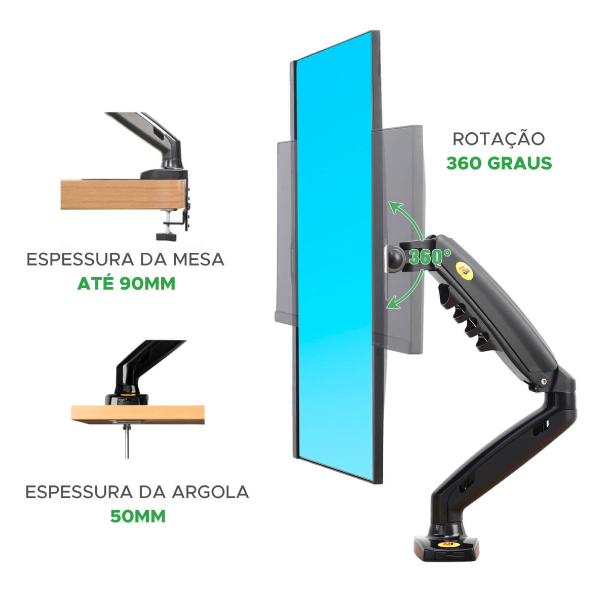 Suporte Notebook Bandeja Nbh-1 + Suporte Articulado NB-F80 - Mixtou