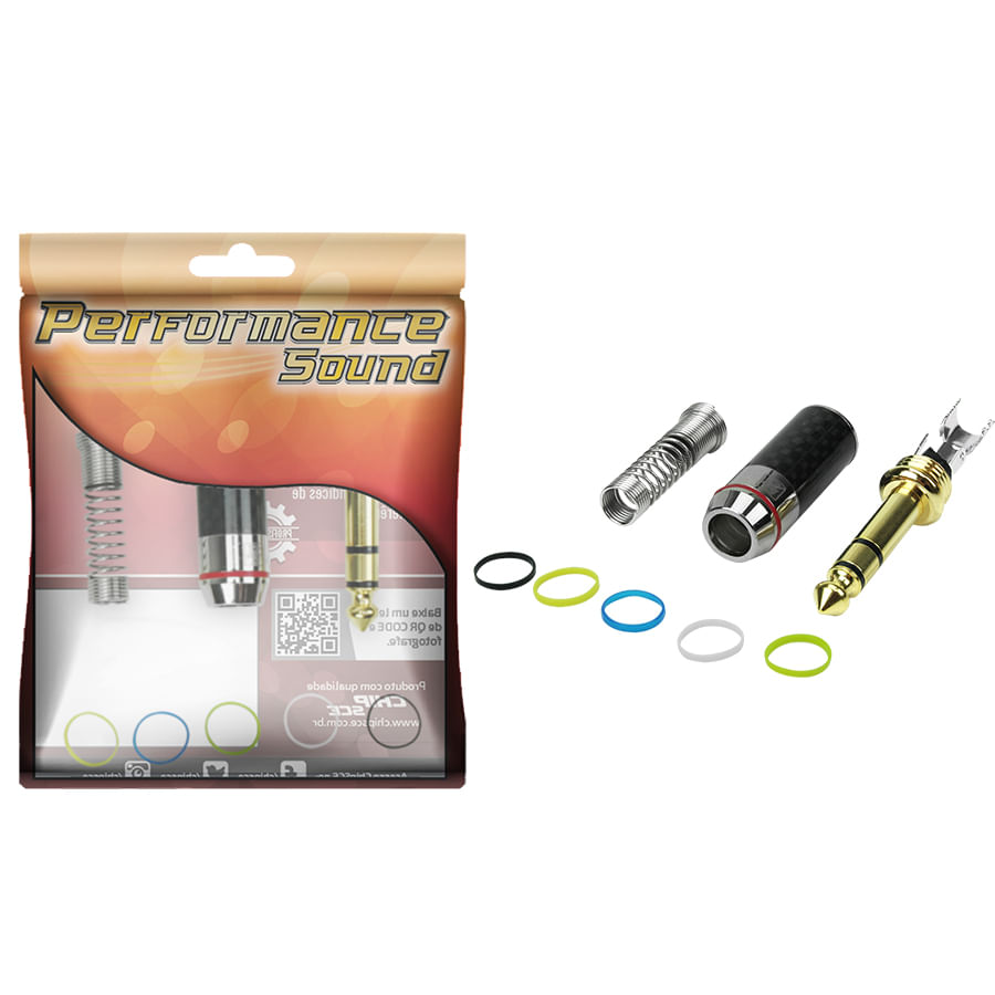 Plugue P10 Estéreo Ouro 18k Profissional Top de Linha - Mixtou