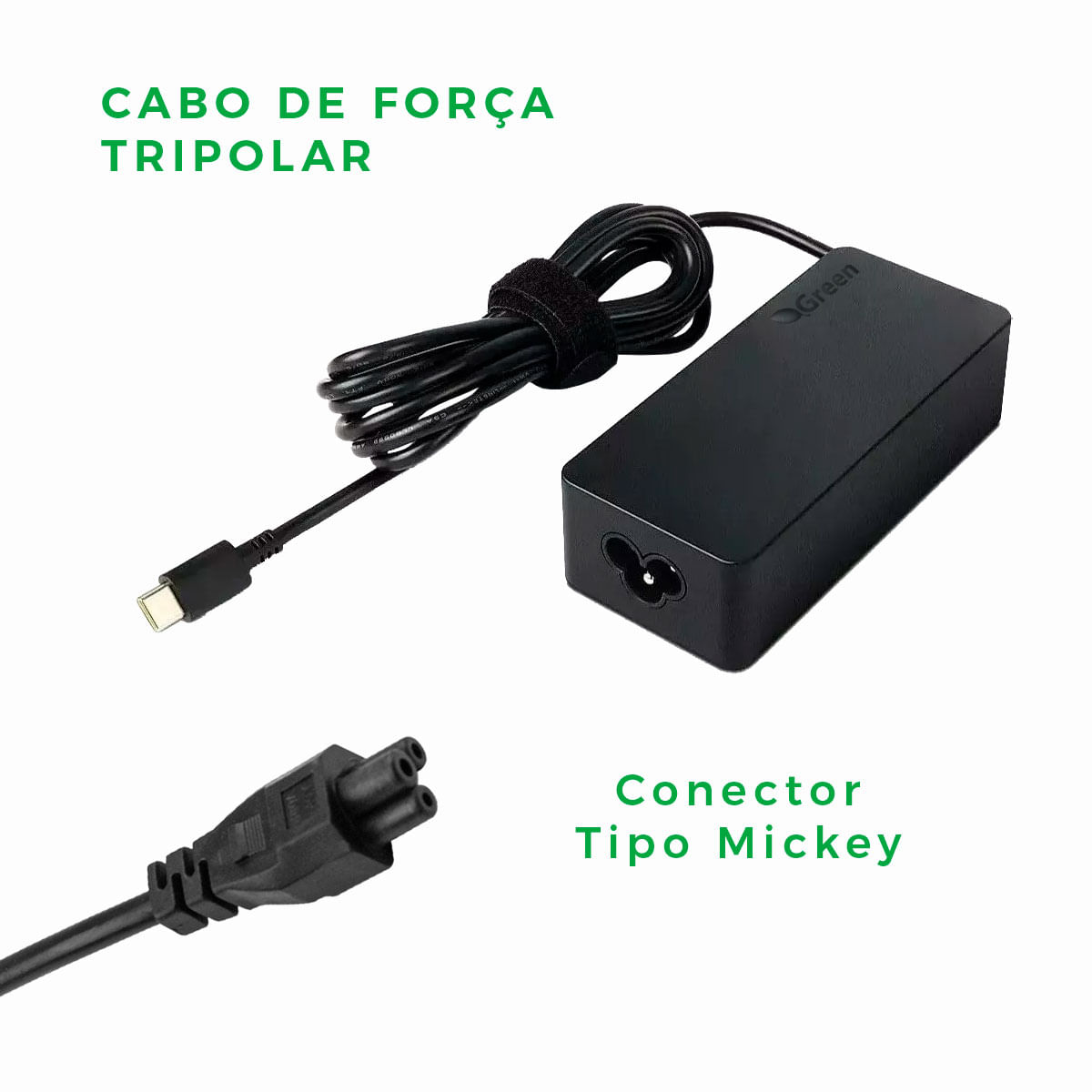 Fonte Notebook Universal Tipo C - Bivolt - Green - Mixtou Fonte Notebook Universal Tipo C - Bivolt - Green - Mixtou