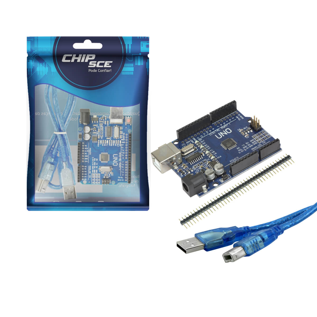 Placa Uno SMD R3 Atmega328 Com Cabo USB - ChipSCE - Mixtou Placa Uno SMD R3 Atmega328 Com Cabo USB - ChipSCE - Mixtou