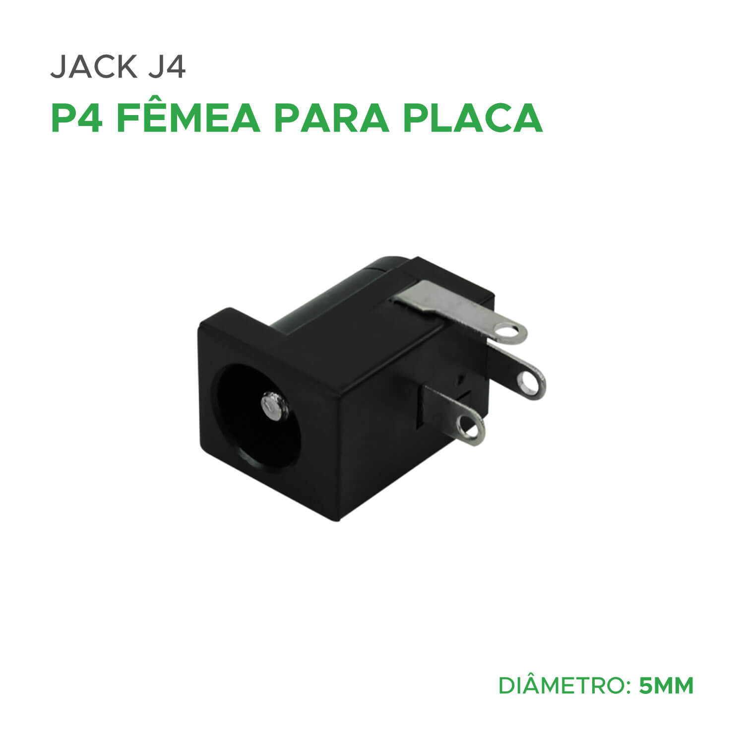 10x Conector Plug Jack Tipo P4 J4 Fêmea Para Painel - Green - Mixtou